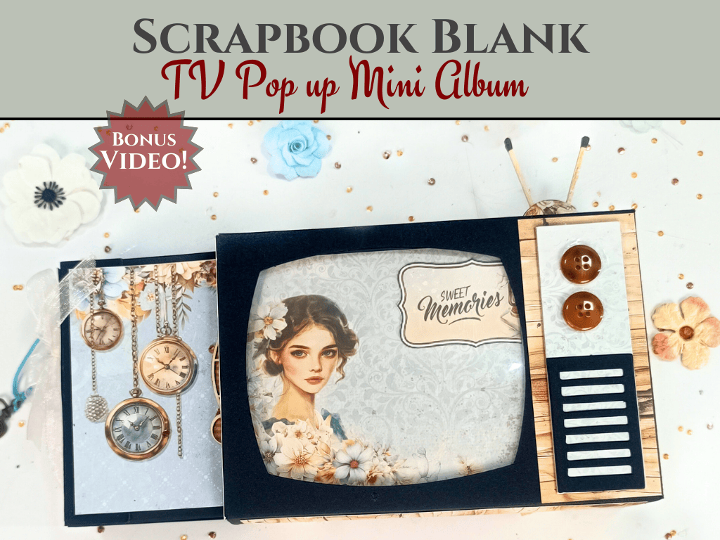 CrafTreat Scrapbook Blank Precut Album Base - TV Pop up Mini Album - B ...