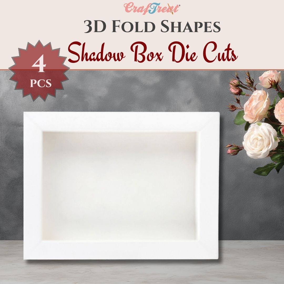 CrafTreat 3D Fold Shapes - Shadow Box White - Rectangle 4pcs — Craftreat