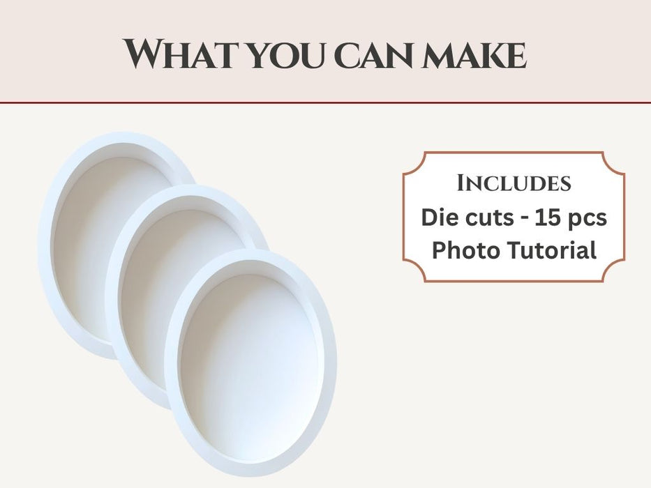 CrafTreat 3D Fold Shapes - Shadow Box White - Oval 3pcs — Craftreat