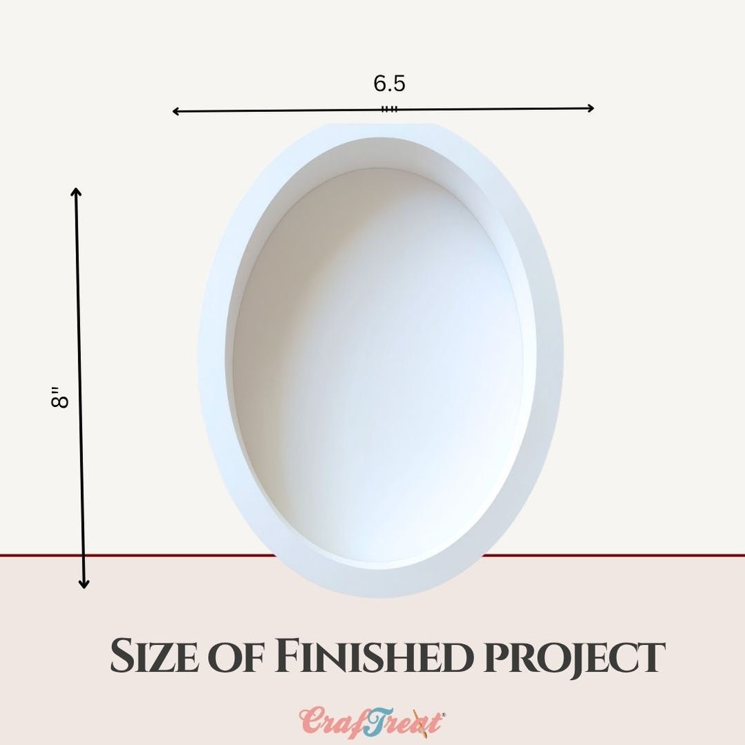 CrafTreat 3D Fold Shapes - Shadow Box White - Oval 3pcs — Craftreat