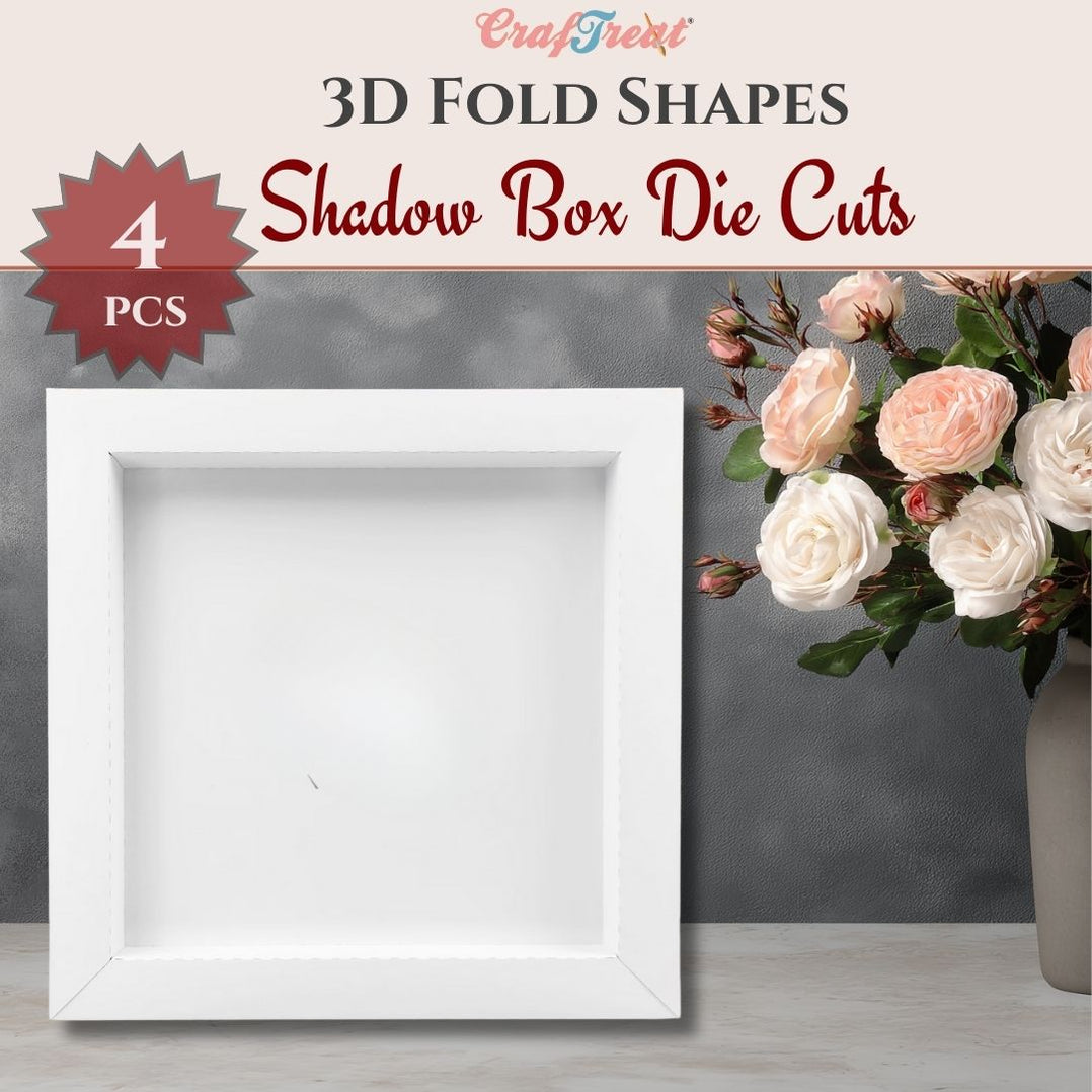 CrafTreat 3D Fold Shapes - Shadow Box White - Square 4pcs — Craftreat