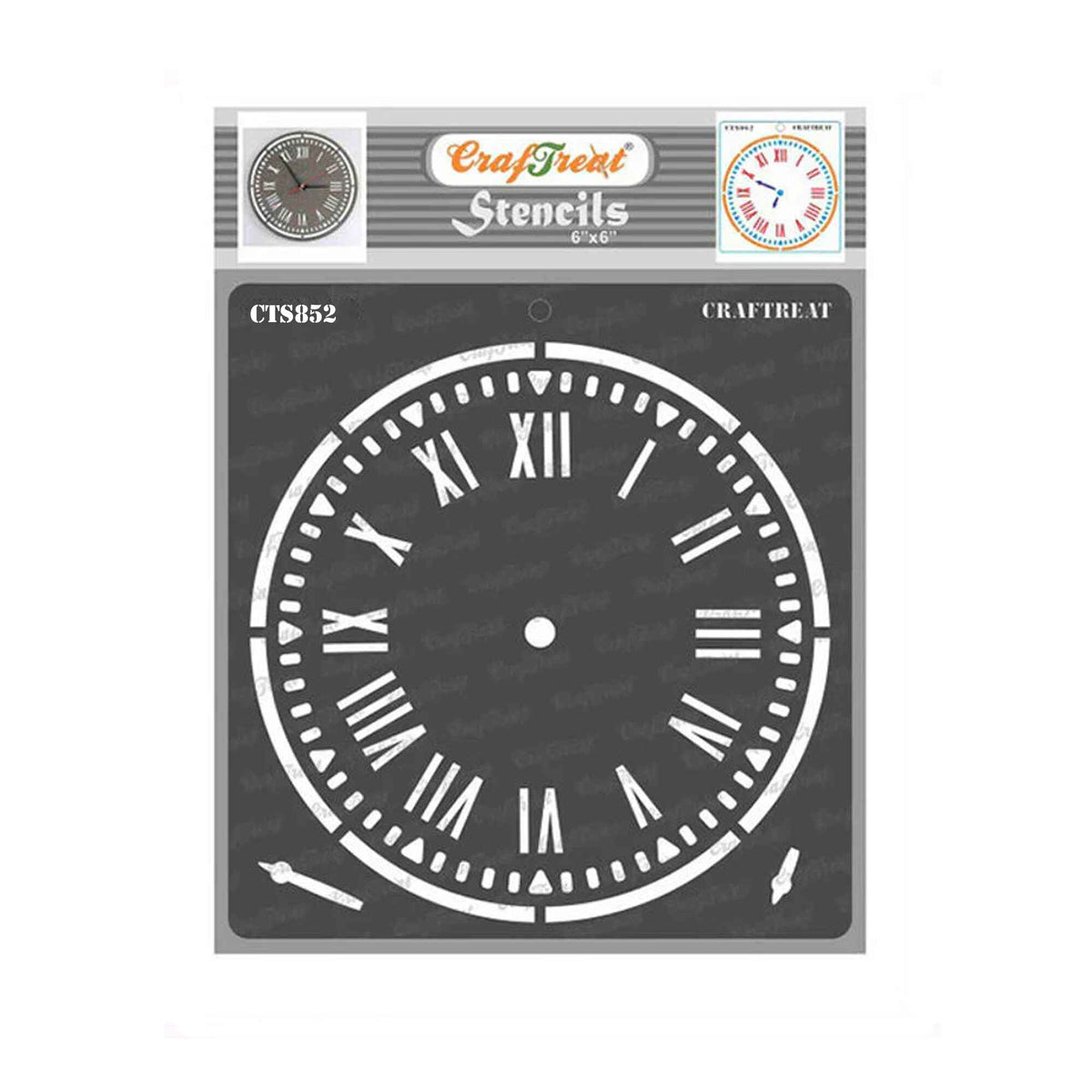Buy CrafTreat Clock Stencil for card making And wall decor 6x6 Inches ...