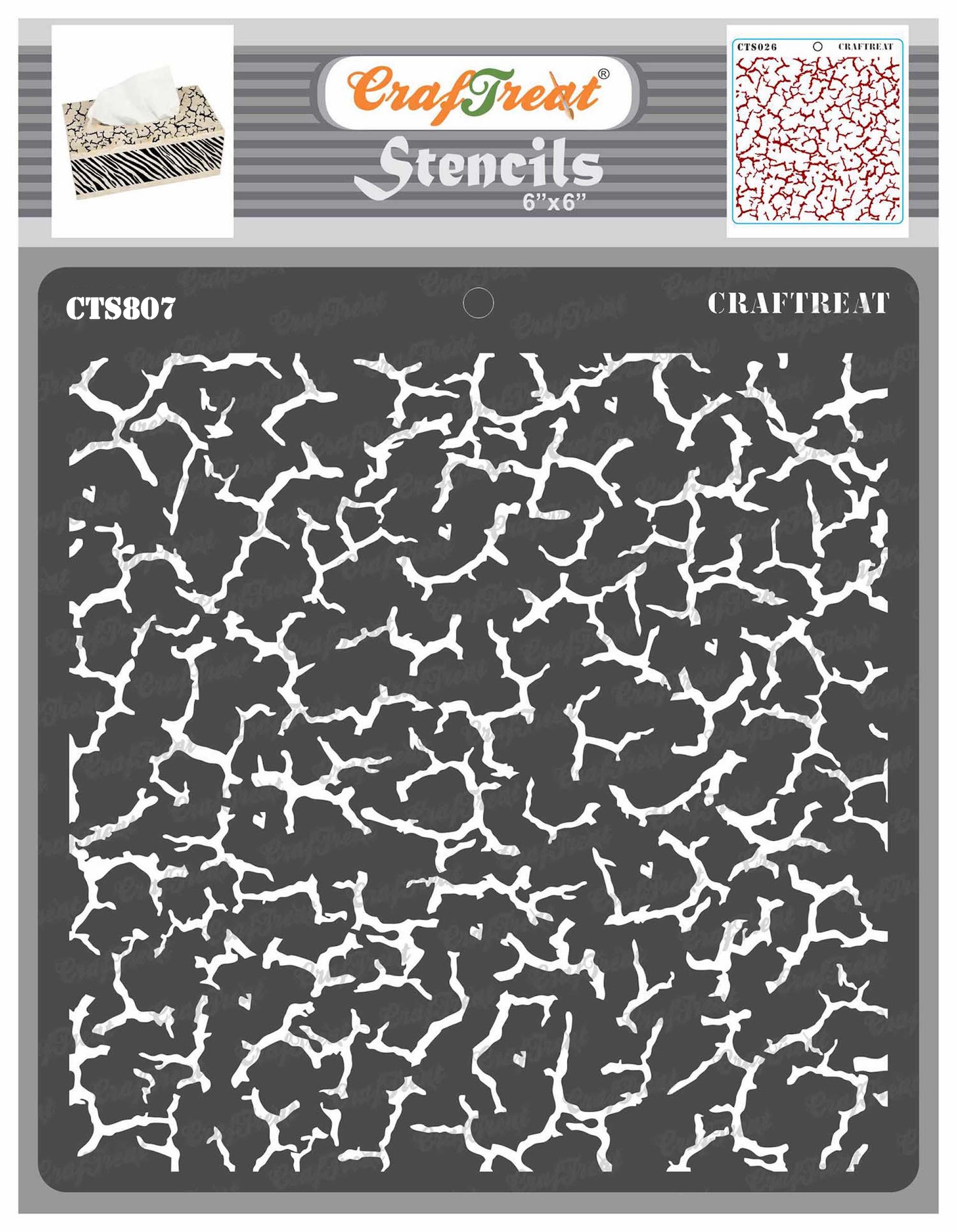 CrafTreat Crackle Background Stencil 6x6 Inches Online — Craftreat