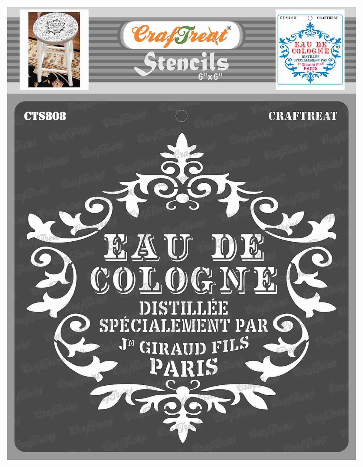 Buy Eau De Cologne Phrase Quote Stencil for Mixed Media Crafts 6x6 ...
