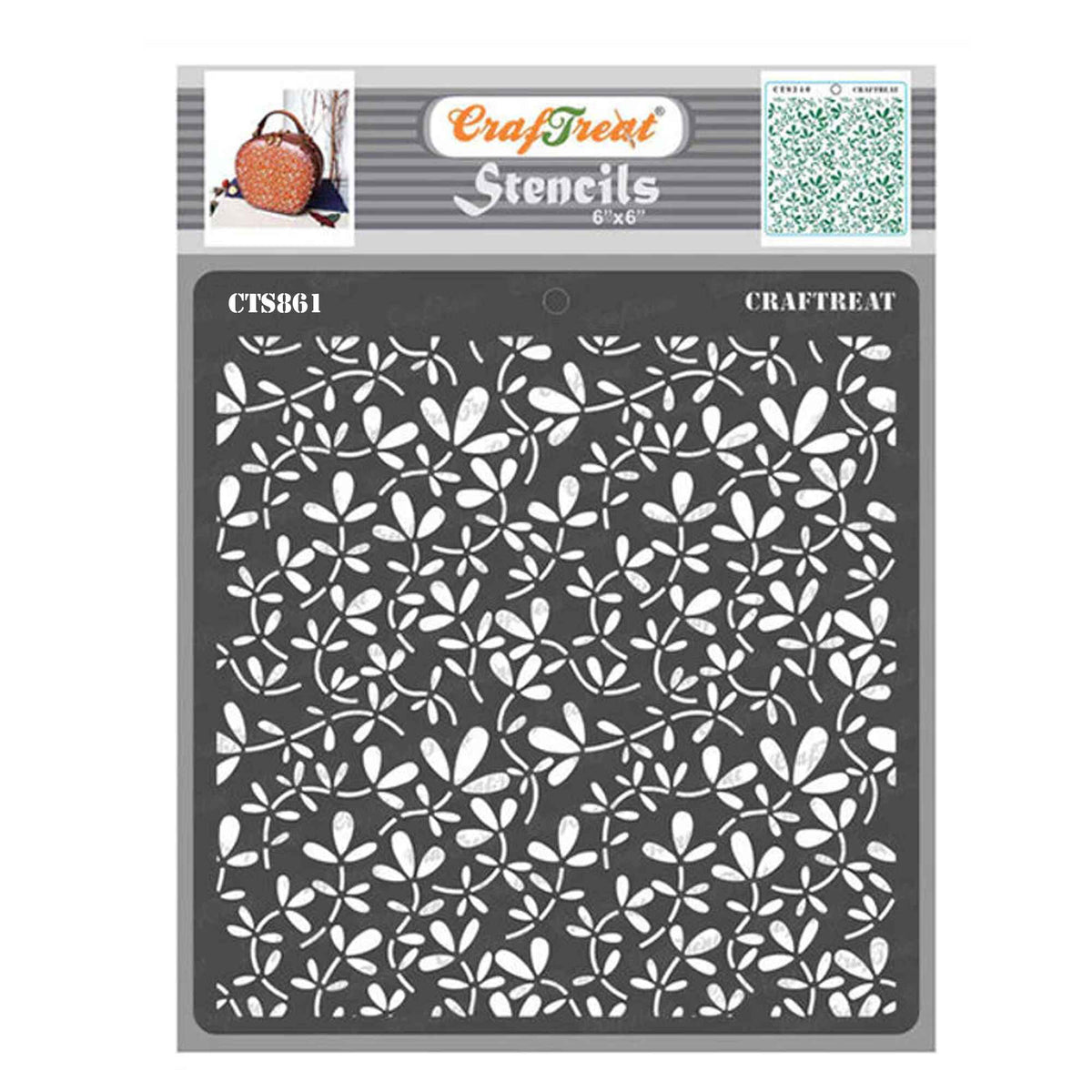 Buy CrafTreat Foliage1 Backround Stencil 6x6 Inches — Craftreat