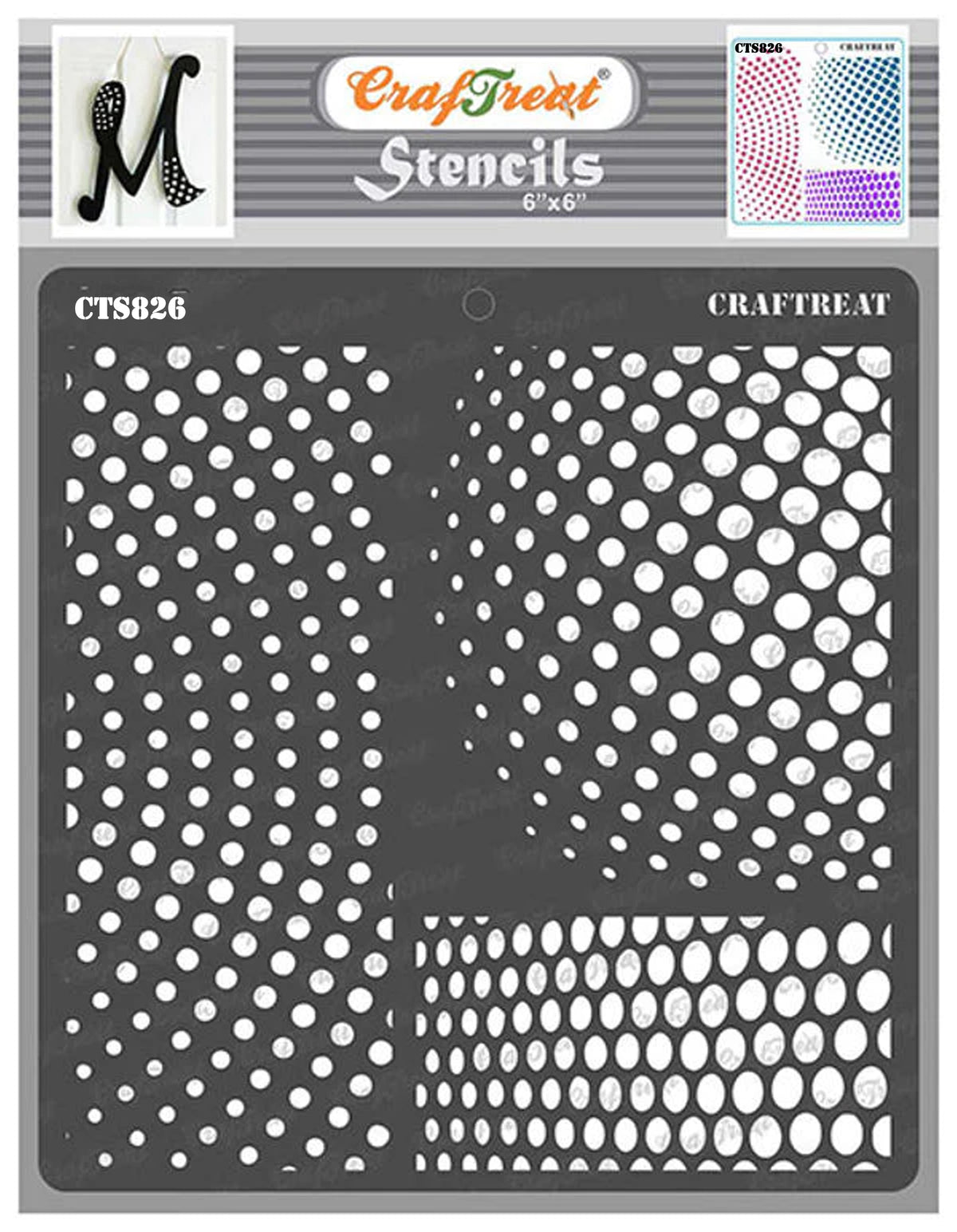 Buy Halftone Circles Geometric Stencil 6x6 Inches Online | CrafTreat ...