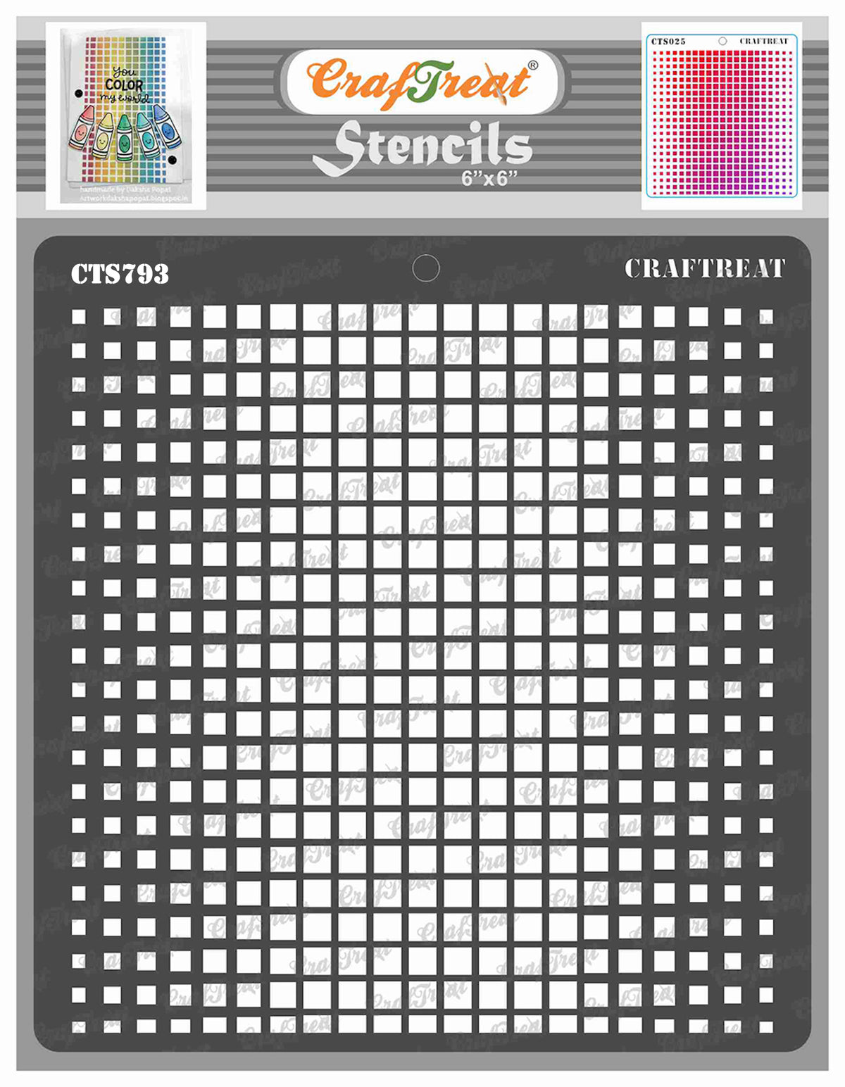 Buy Ombre Square Stencil 6x6 Inches Online | CrafTreat — Craftreat
