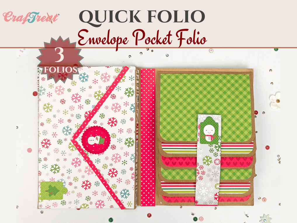 Craftreat Scrapbook Blank Quick Folio - Envelope Pocket Folio - Black,