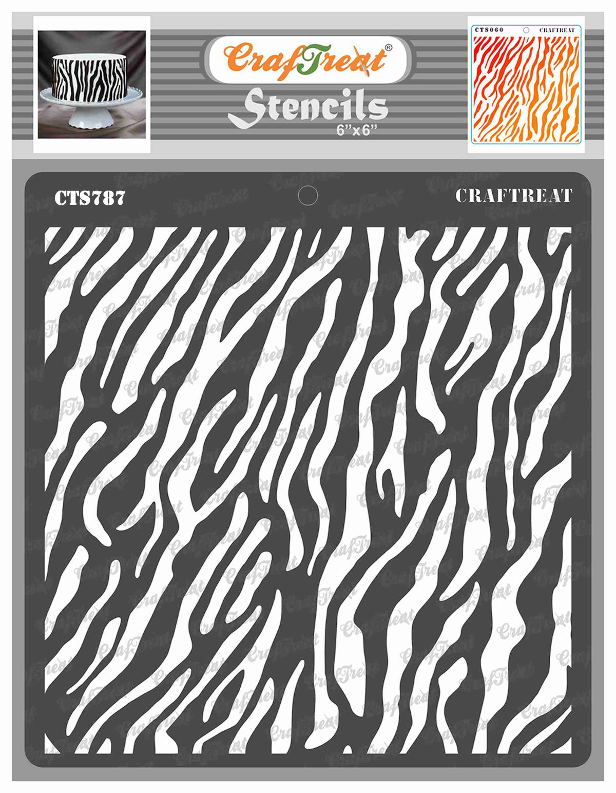 Buy Zebra Skin Stencil 6x6 Inches Online | CrafTreat Animal Stencil ...