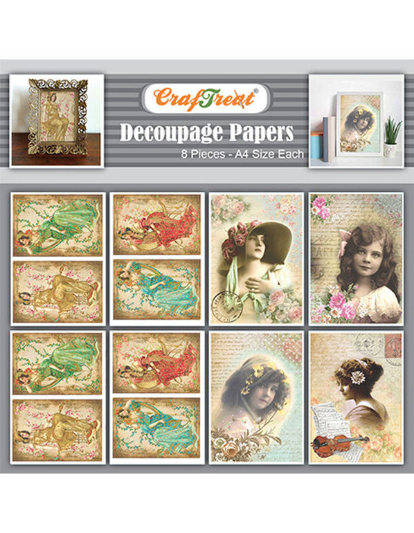 Buy Pretty Ladies and Paris Decoupage Paper A4 Online | Scrapbooking ...