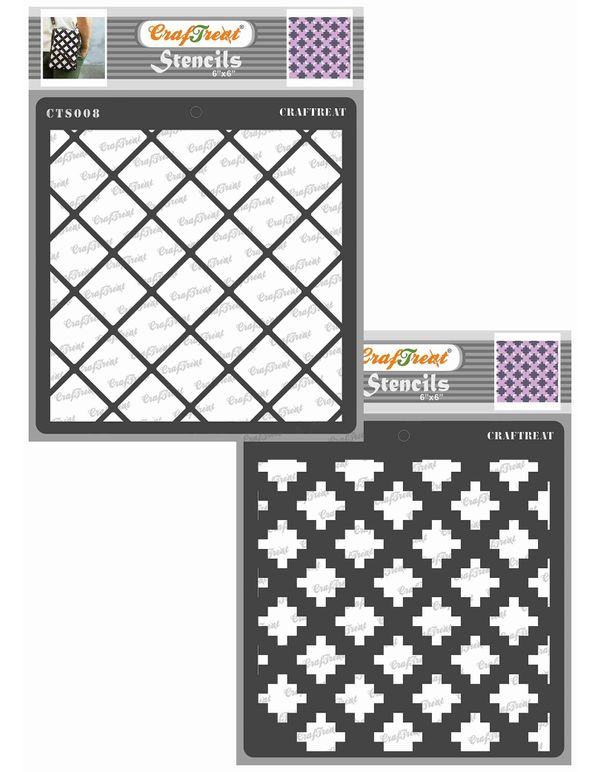 Buy Criss Cross Stencil for wall Decor Online | CrafTreat — Craftreat