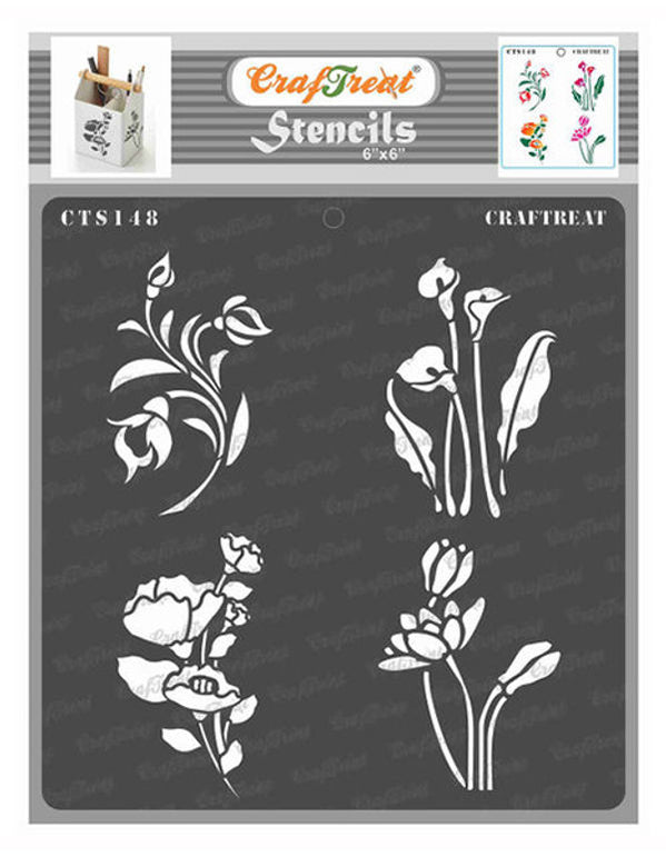 Buy Floral Stencil Designs | Easy Flower Stencil Art Ideas for Painting ...