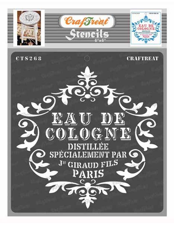 Buy Eau De Cologne Phrase Quote Stencil for Mixed Media Crafts 6x6 ...