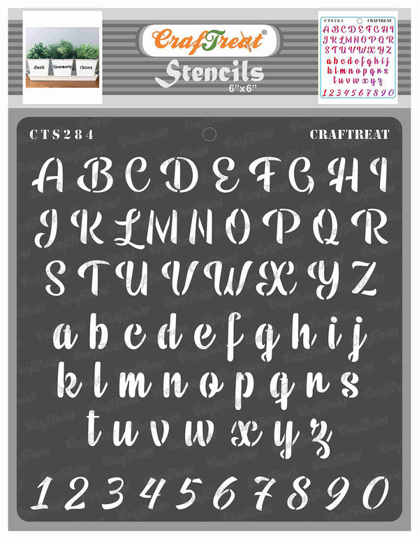 CrafTreat Chalk Caps Alpha Stencil Word Stencil 6x6 Inches Online ...