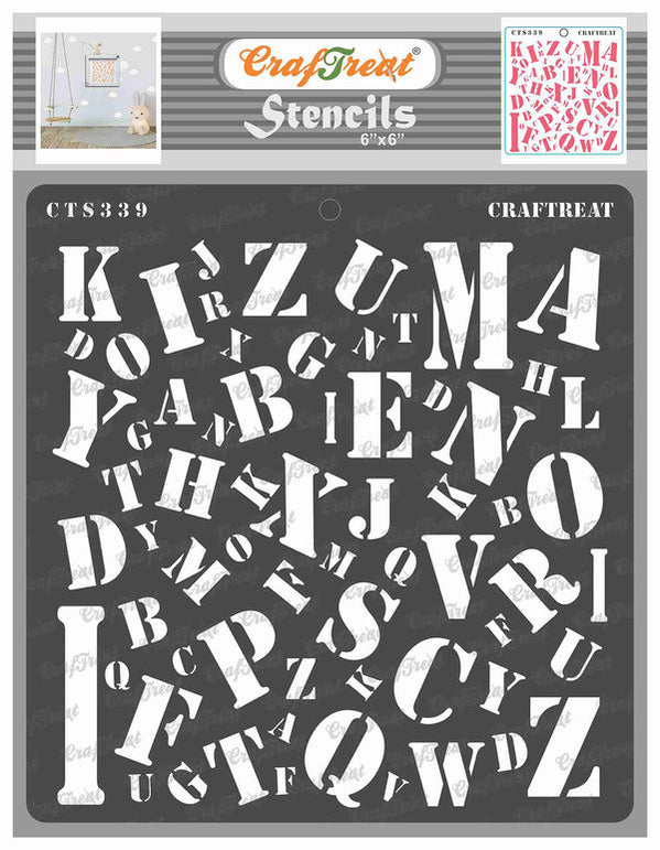 Buy Alphabet letter Word Stencil Designs for Kids Crafts | ABC Stencil ...