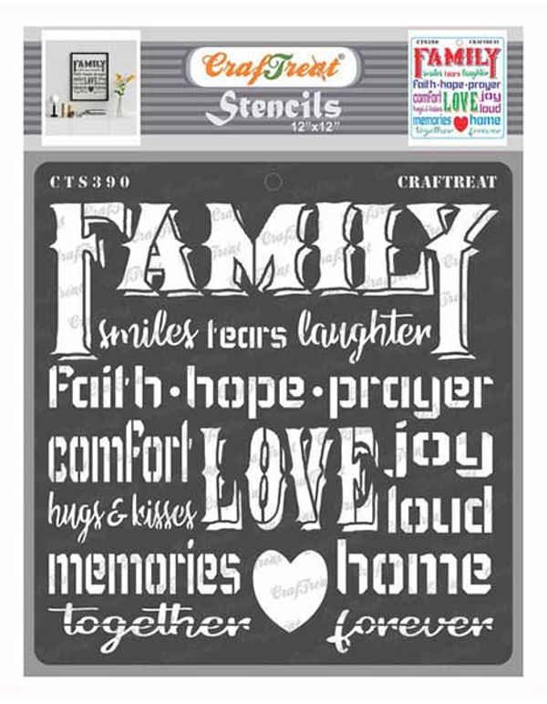 CrafTreat Family Stencil For Home Decor Projects Online — Craftreat