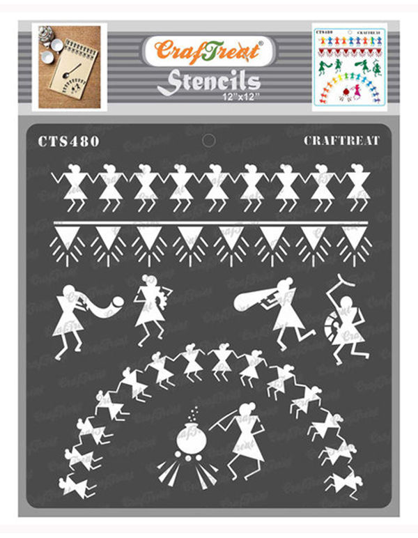Buy African Warli Stencil for Paintings 12 Inches Online | CrafTreat ...