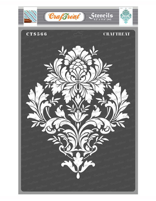 Buy Brocade Pattern Stencil for Mixed Media Online | CrafTreat — Craftreat