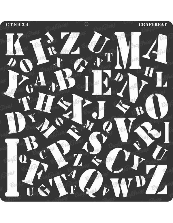 Buy Alphabets Stencil 12 Inches 12x12 Online | CrafTreat — Craftreat