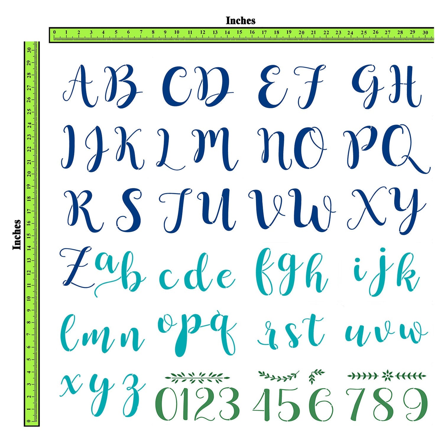 CrafTreat 24Pcs of Calligraphy Alphabet and Number Stencil for Kids ...