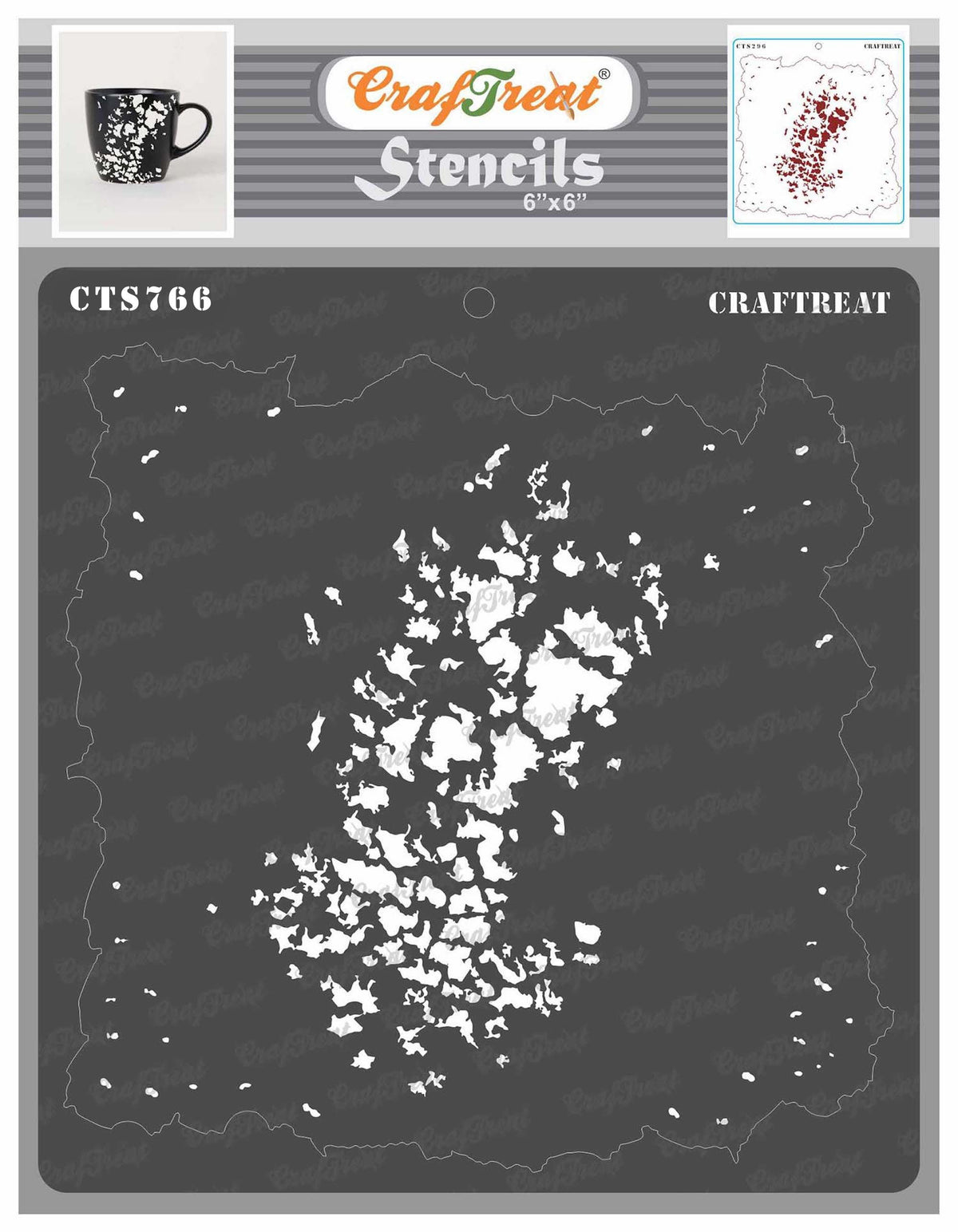 CrafTreat Grunge Stencil for DIY Art and Craft Paintings 6x6 Inches ...