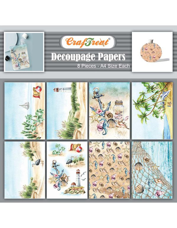 Buy Decoupage Paper Fun in the beach 8Pcs A4 Online | CrafTreat — Craftreat