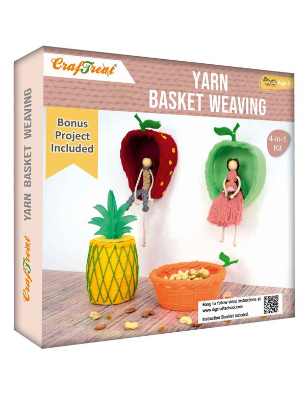 Buy Yarn Basket Weaving Kit Online | CrafTreat DIY Craft Kit for Teens ...